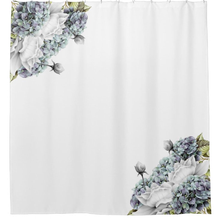 Elegant Hydrangeas Bathroom Shower Curtain | Zazzle