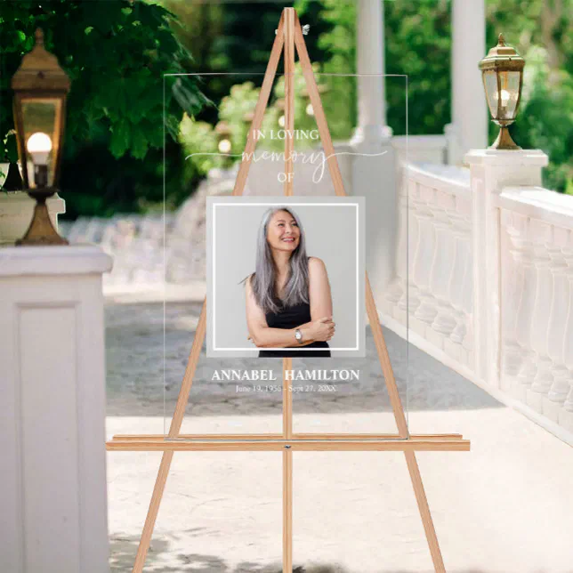 Elegant In Loving Memory Memorial Sign | Zazzle