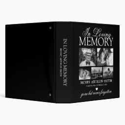 Elegant In Loving Memory Photo Album 3 Ring Binder | Zazzle