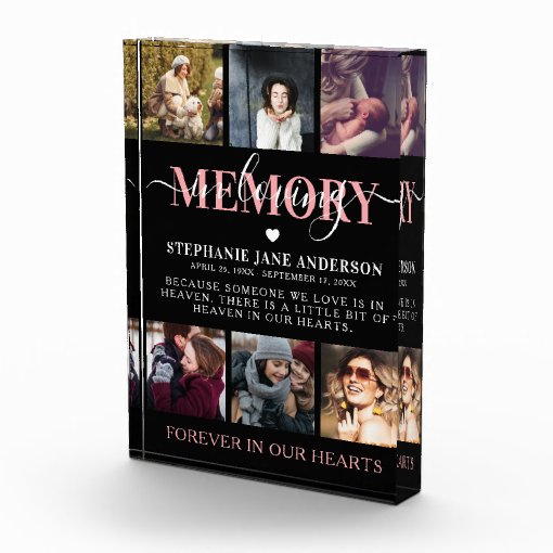 Elegant In Loving Memory Photo Collage Memorial | Zazzle
