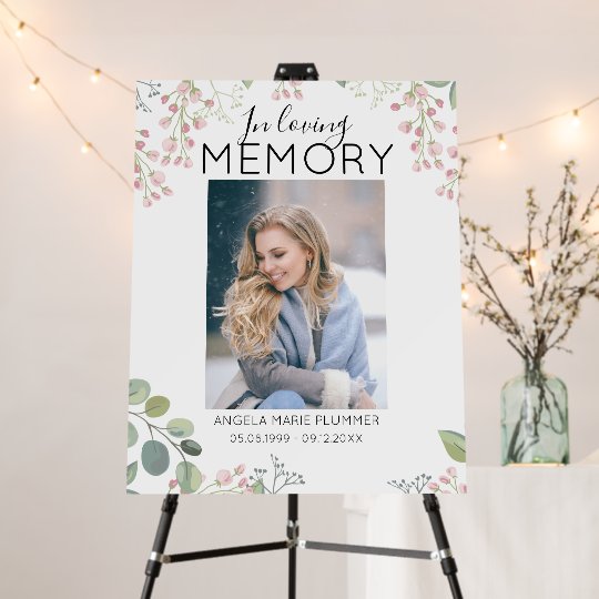 Elegant In Loving Memory | Photo Memorial Foam Board | Zazzle.com
