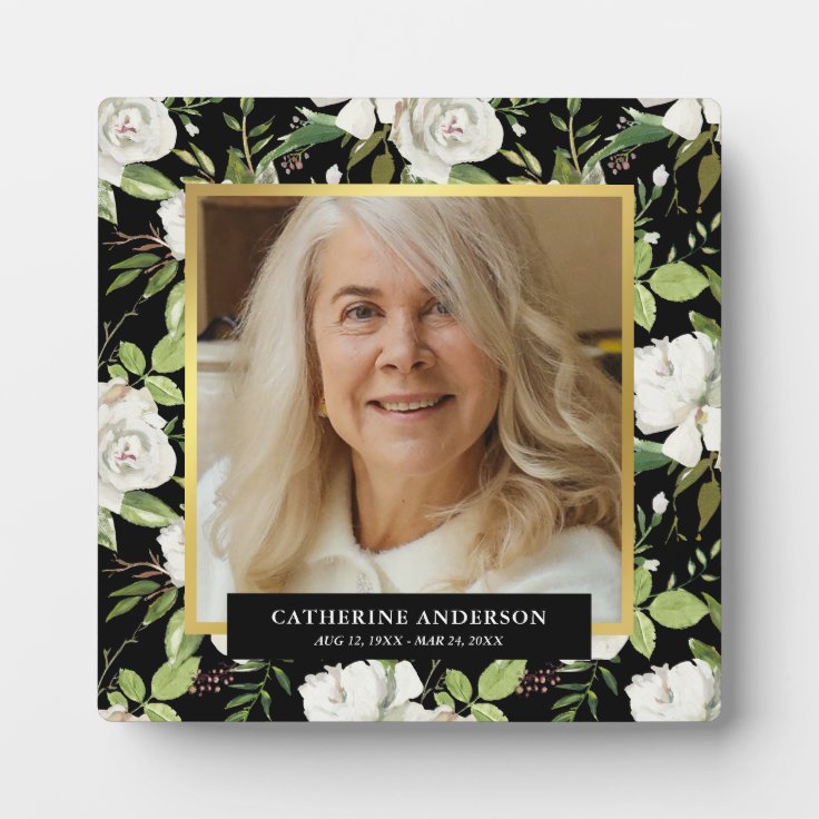 Elegant In Loving Memory Tribute Photo Plaque | Zazzle