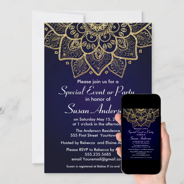 Elegant Indian Design Invitation | Zazzle