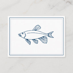 Elegant Indigo Blue Fish - Nautical / Fishing Business Card | Zazzle