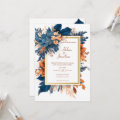 Elegant Indigo Rust All In One Wedding Invitation | Zazzle