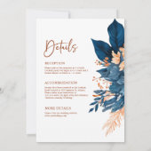 Elegant Indigo Rust All In One Wedding Invitation | Zazzle