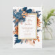 Elegant Indigo Rust All In One Wedding Invitation | Zazzle