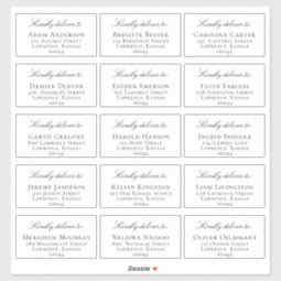 Elegant Individual Guest Address Wedding Invite Sticker | Zazzle