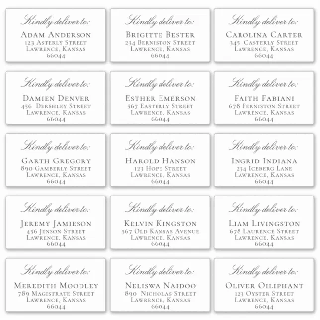 Elegant Individual Guest Address Wedding Invite Sticker | Zazzle