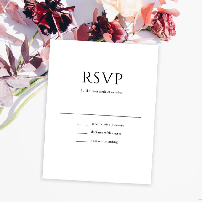 Elegant Initial Script Monogram Classic Wedding RSVP Card | Zazzle