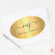 Elegant initials on gold oval sticker | Zazzle