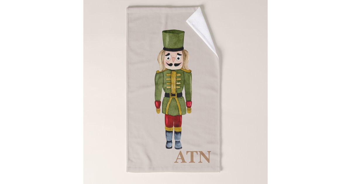 Elegant initials traditional nutcracker bath towel set | Zazzle