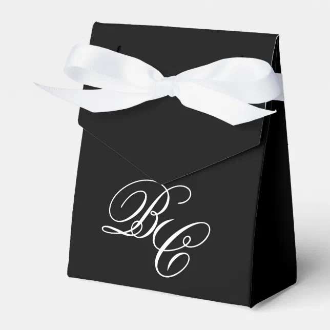Elegant Initials wedding favor box | Zazzle