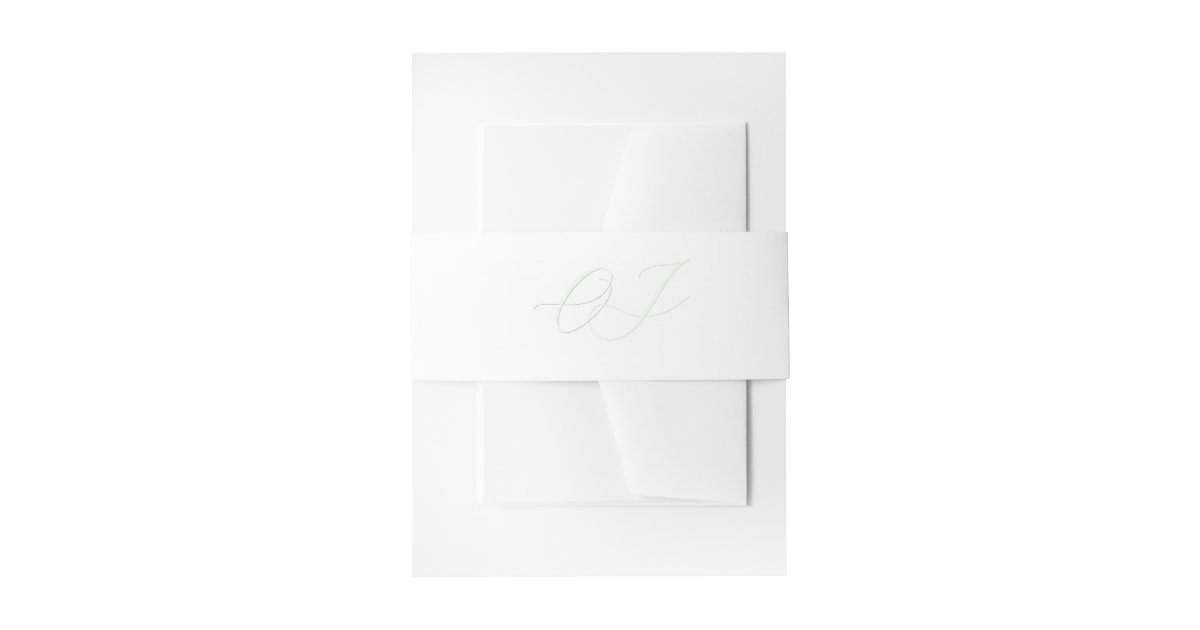 Elegant Initials Wedding Invitation Belly Band | Zazzle