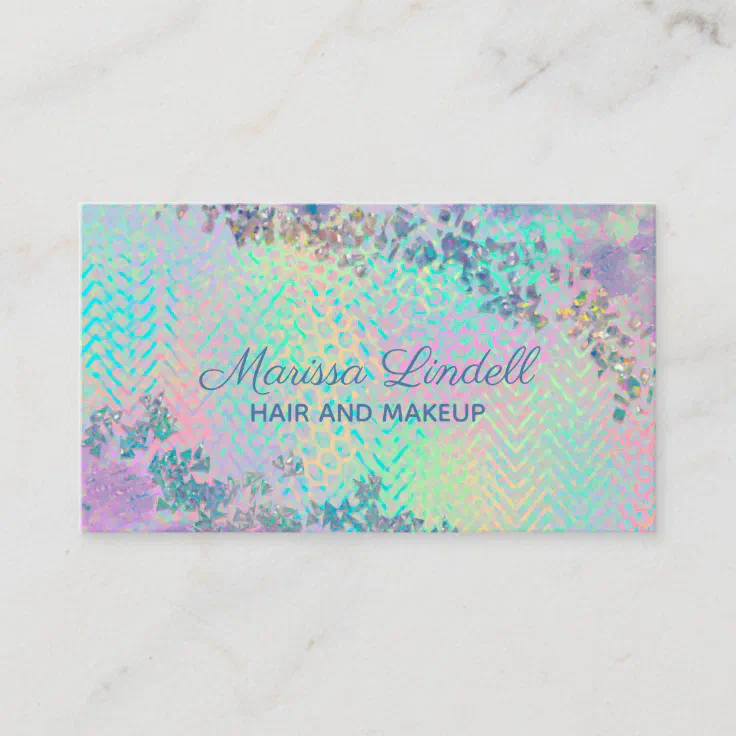 Elegant Iridescent Glitter Business Card | Zazzle