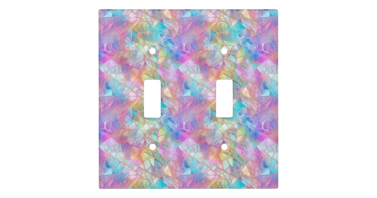 Elegant Iridescent Stained Glass Pattern: Luminous Light Switch Cover ...