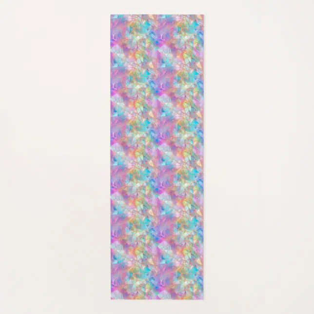 Elegant Iridescent Stained Glass Pattern: Luminous Yoga Mat | Zazzle