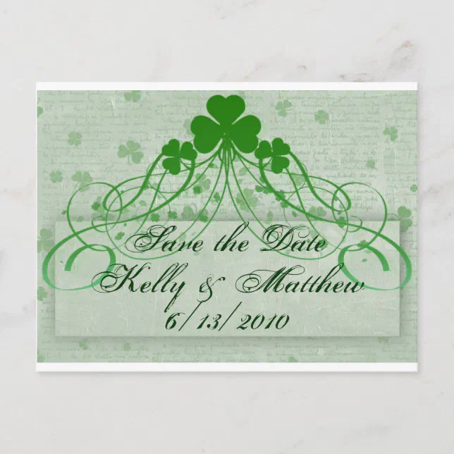 Elegant Irish Announcement Postcard | Zazzle