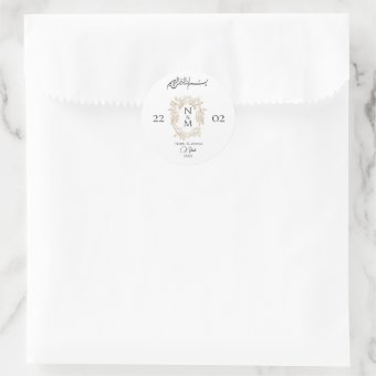 elegant Islamic nikah custom wedding Classic Round Sticker | Zazzle