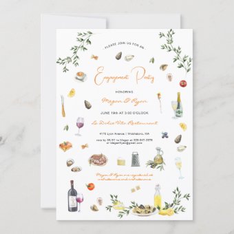 Elegant Italian Engagement Party Invitation | Zazzle