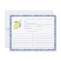 Handpainted Positano Lemons Royal Blue Recipe Card | Zazzle