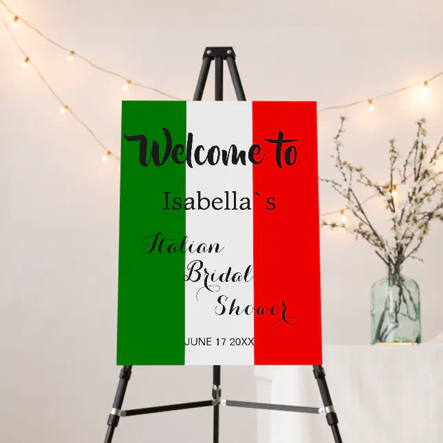 Elegant Italy Italian Bridal Shower Welcome Sign | Zazzle