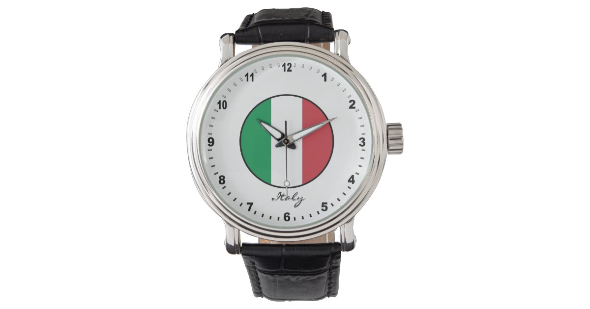 Elegant Italy Watch & Italian Flag / Rome | Zazzle