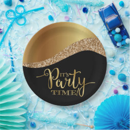 Elegant It's Party Time Paper Plate | Zazzle