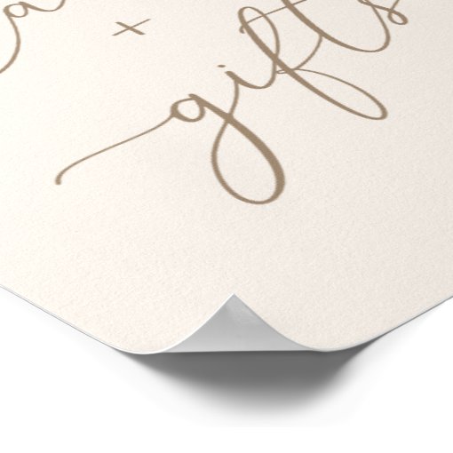 Elegant Ivory and Gold Calligraphy Cards and Gifts Poster | Zazzle