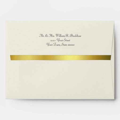 Elegant Ivory and Gold Wedding Invitation Envelope | Zazzle