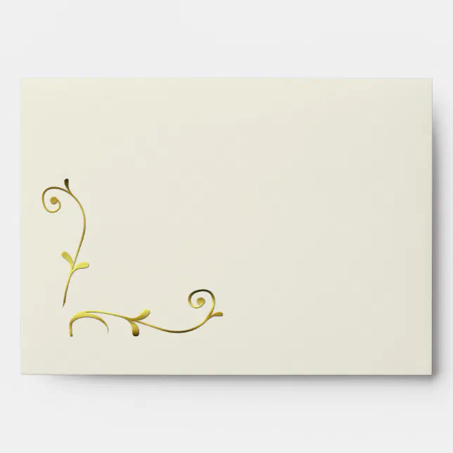 Elegant Ivory and Gold Wedding Invitation Envelope | Zazzle