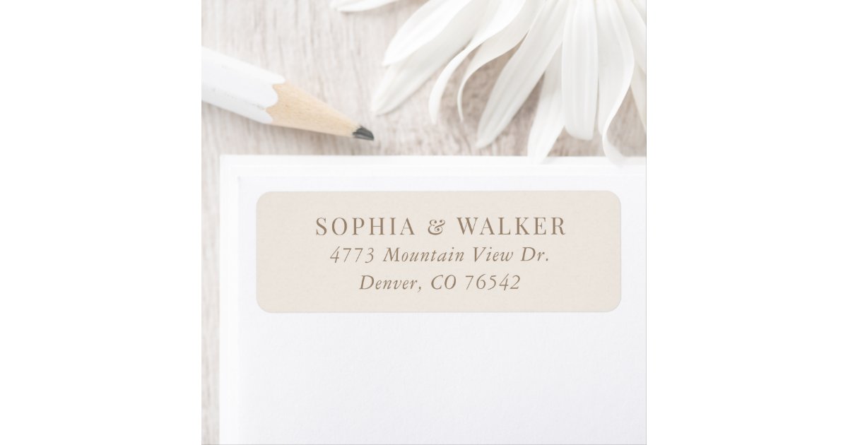 Elegant Ivory and Gold Wedding Return Address Label | Zazzle
