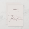 Elegant Ivory Calligraphy Thirteen Table Number | Zazzle