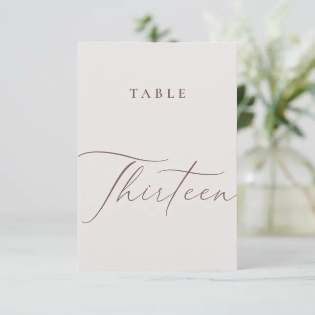 Elegant Ivory Calligraphy Thirteen Table Number | Zazzle