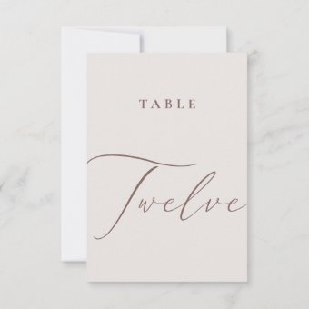 Elegant Ivory Calligraphy Twelve Table Number | Zazzle