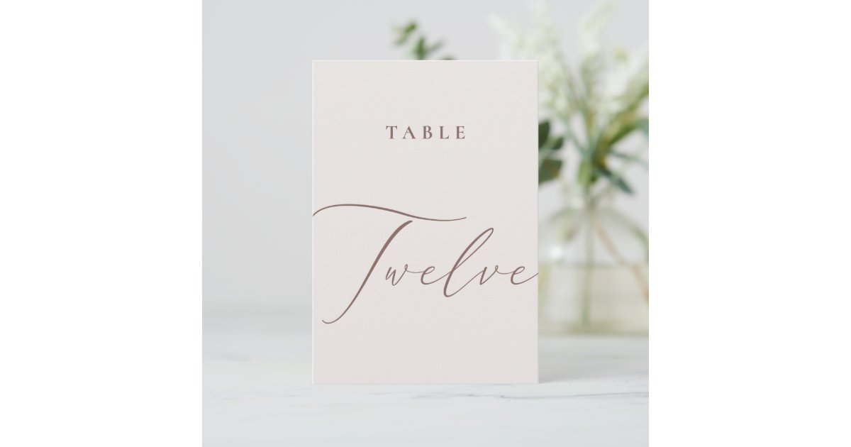 Elegant Ivory Calligraphy Twelve Table Number | Zazzle