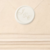 Elegant Ivory Cursive Script Wedding Monogram Wax Seal Sticker | Zazzle
