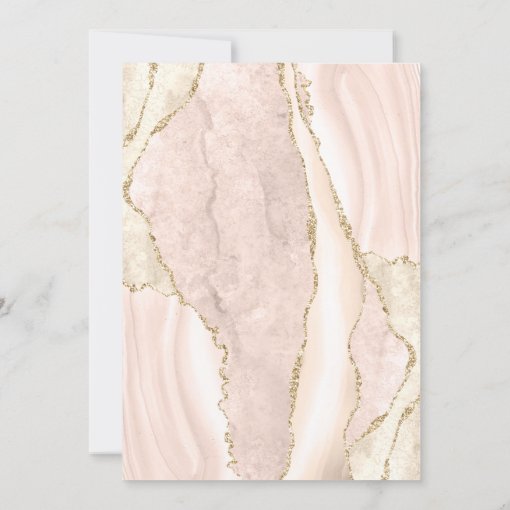Elegant Ivory Gold Agate Wedding Invitation | Zazzle