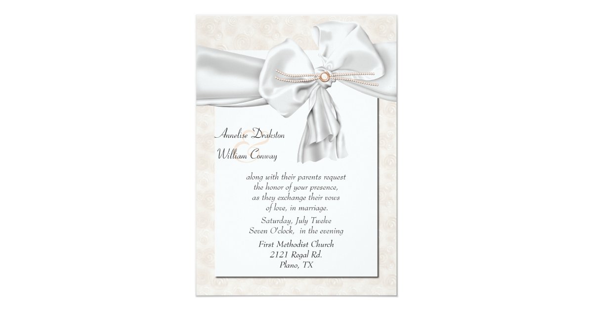 Elegant Ivory Pearl Wedding Invitation | Zazzle.com