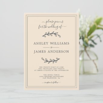 Elegant Ivory Wedding invitation | Zazzle
