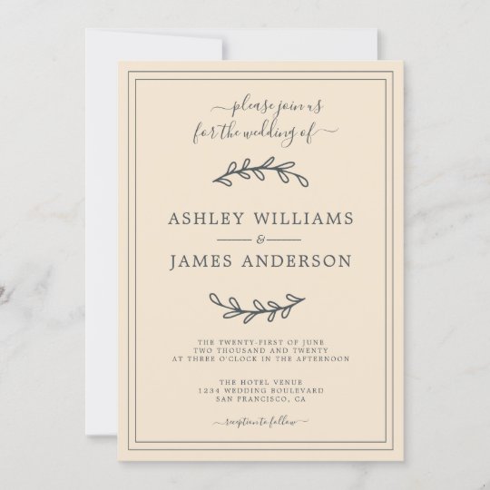 Elegant Ivory Wedding invitation | Zazzle.com