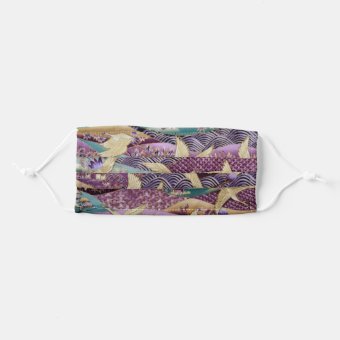 Elegant Japanese Flying Cranes Adult Cloth Face Mask | Zazzle