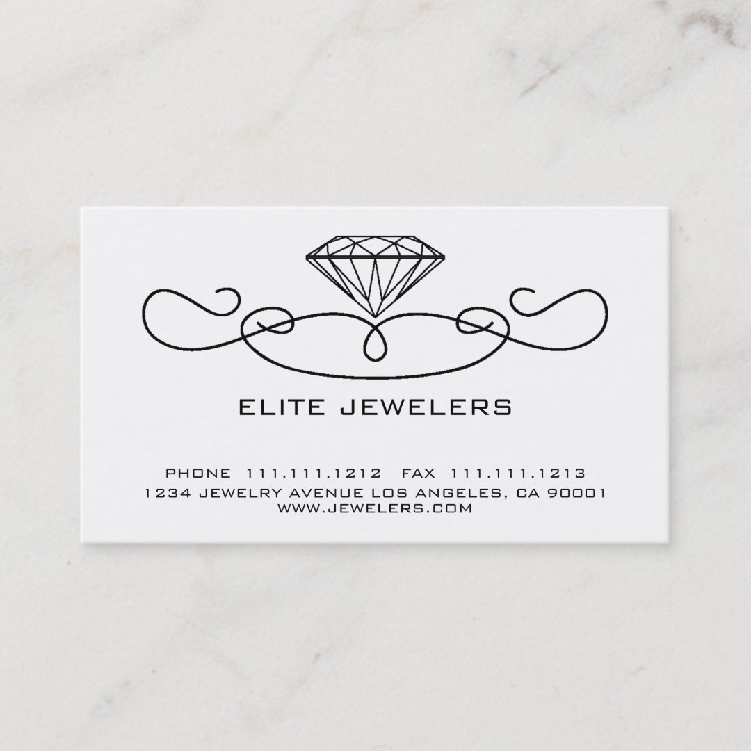 ELEGANT JEWELERS DIAMOND BUSINESS CARD | Zazzle