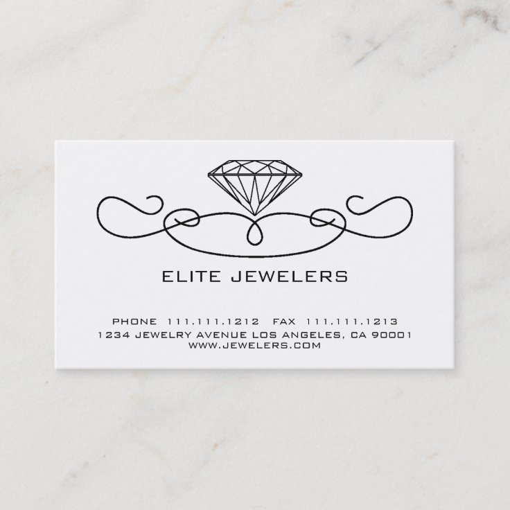 ELEGANT JEWELERS DIAMOND BUSINESS CARD | Zazzle