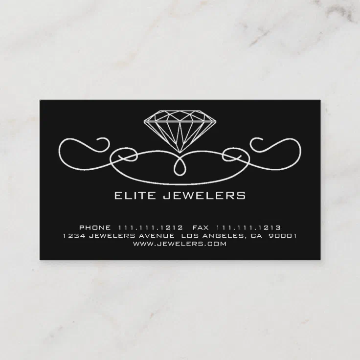 ELEGANT JEWELERS DIAMOND BUSINESS CARD | Zazzle