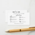 Elegant Jewelry Care Instructions Business Logo Enclosure Card | Zazzle