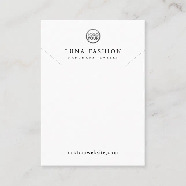 Elegant Jewelry Custom Logo Simple Design White Calling Card | Zazzle