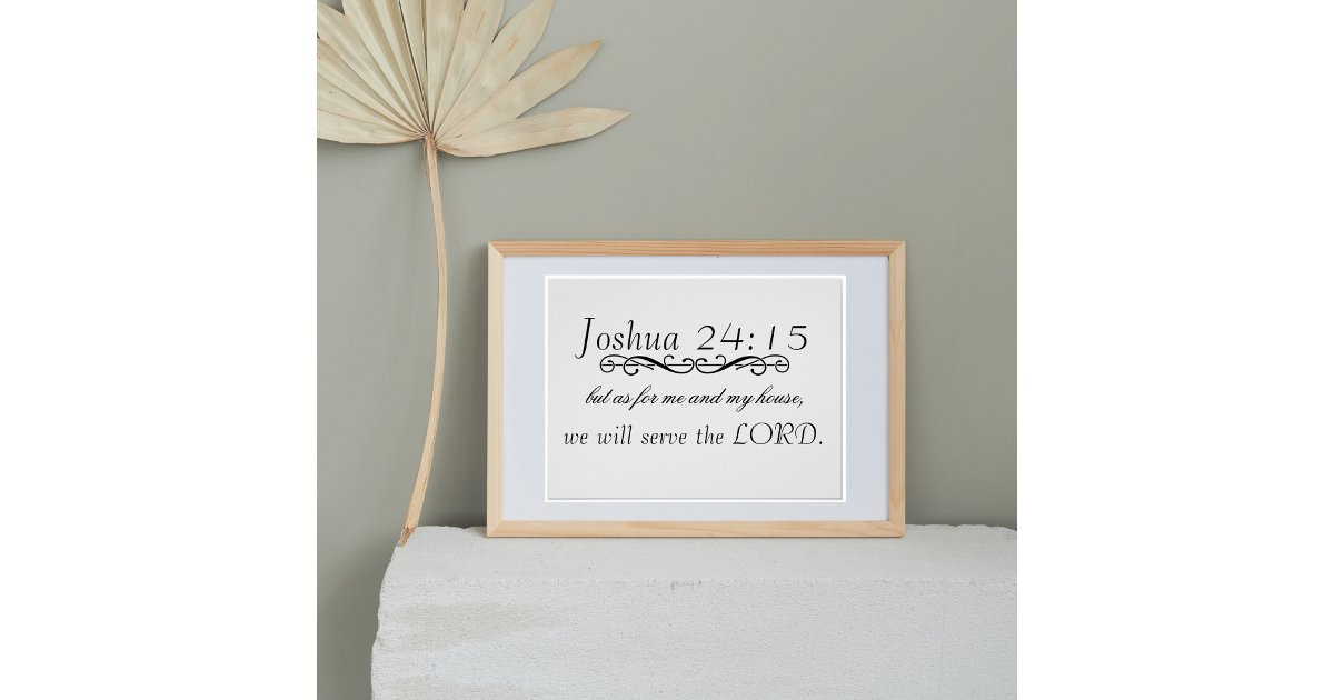 Elegant Joshua 24 Scripture Verse Poster | Zazzle