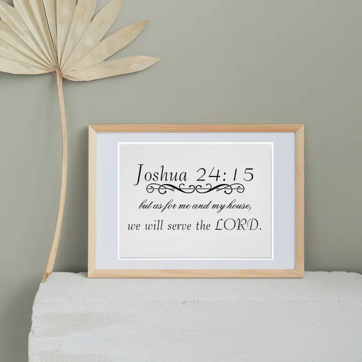 Elegant Joshua 24 Scripture Verse Poster | Zazzle