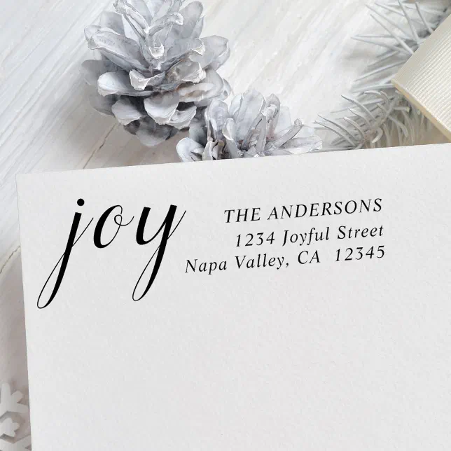 Elegant Joy Return Address Self-inking Stamp | Zazzle